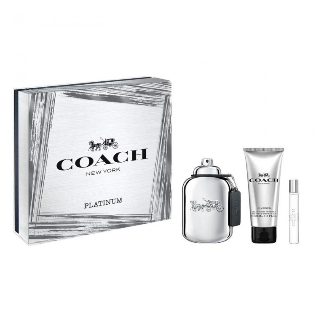 Buy Coach Platinum Edp 100 Ml + 7.5 Ml + Shower Gel 100 Ml Gift Set